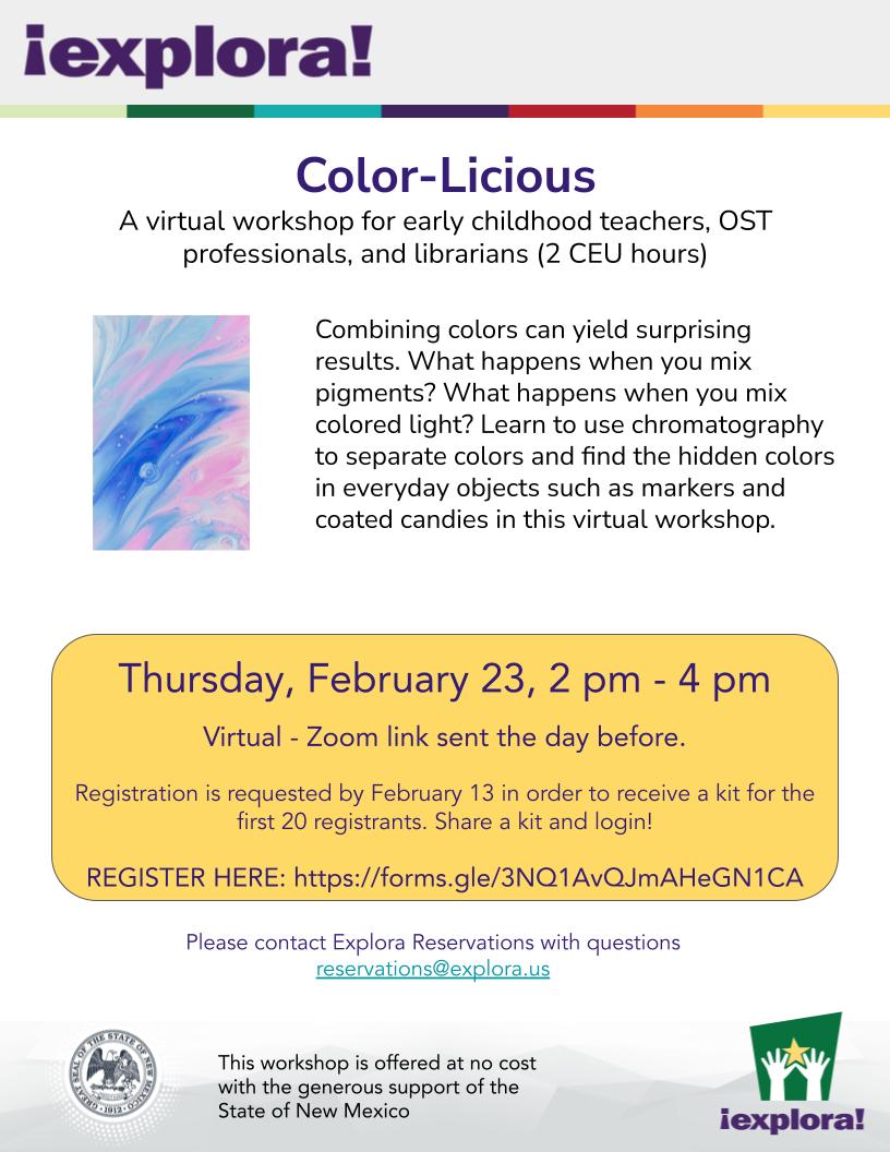 Colorlicious Teacher Workshop - Explora