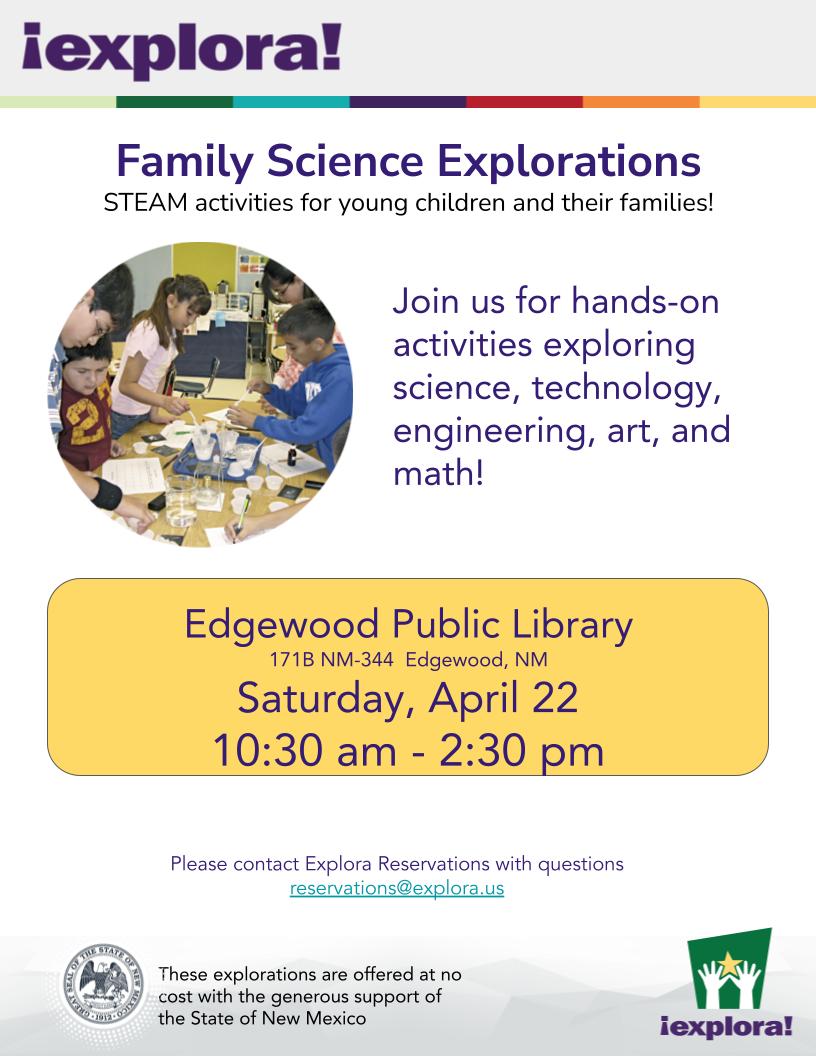 Family Science at Edgewood Public Library - Explora