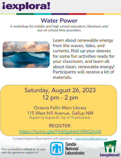 Water Power Teacher Workshop - Explora