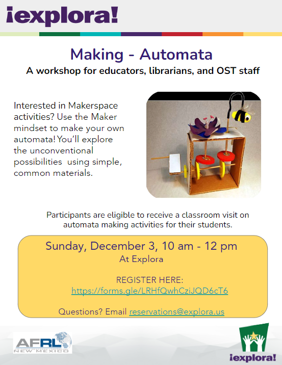 Teacher Workshop - Making Automata - Explora